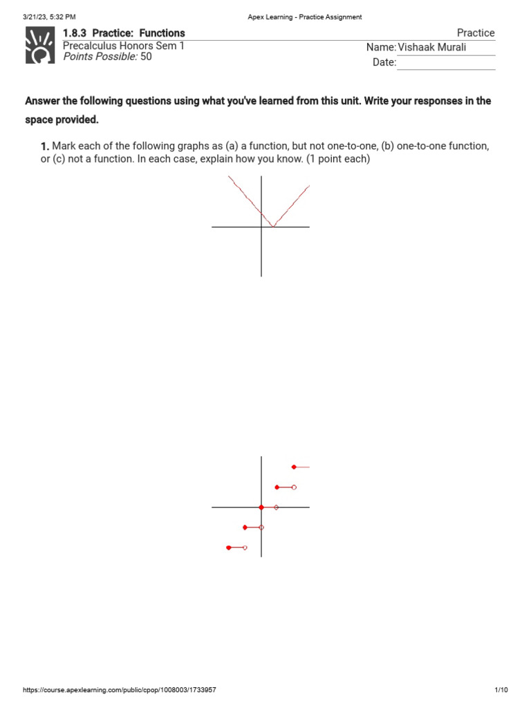 Apex Learning - Practice Assignment | PDF | Matrix (Mathematics) | System Of Linear Equations