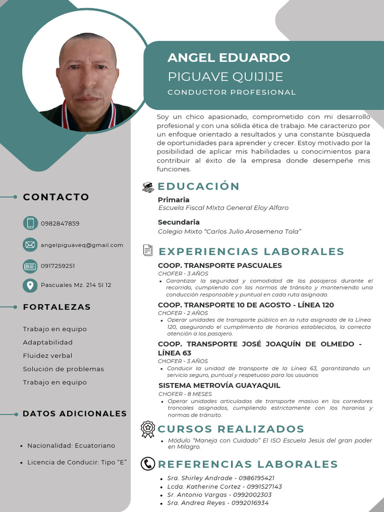 Curriculum - Angel Quijije | PDF