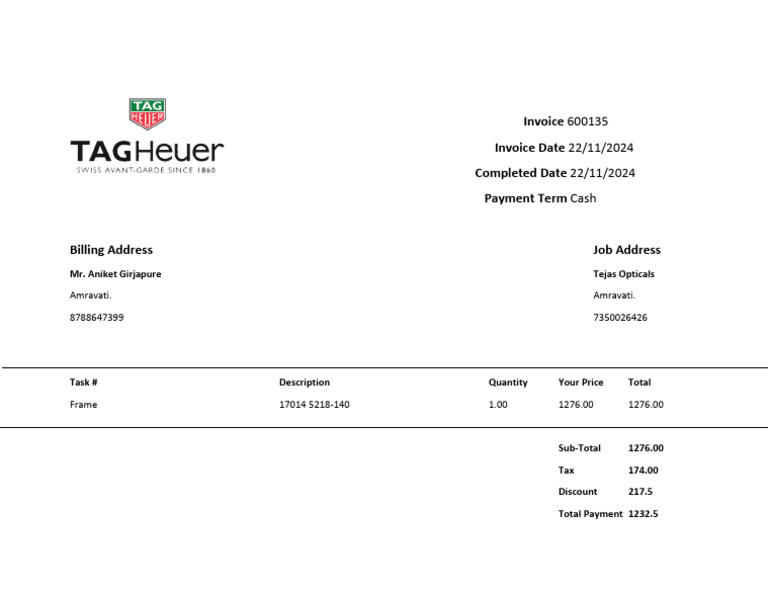 Tag Invoice | PDF
