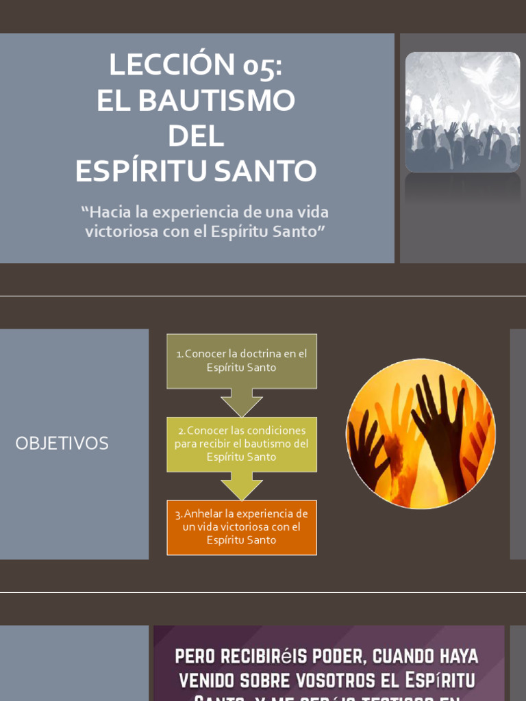 Lección 05 El Bautismo Del Espiritu Santo. | PDF | espíritu Santo | Bautismo