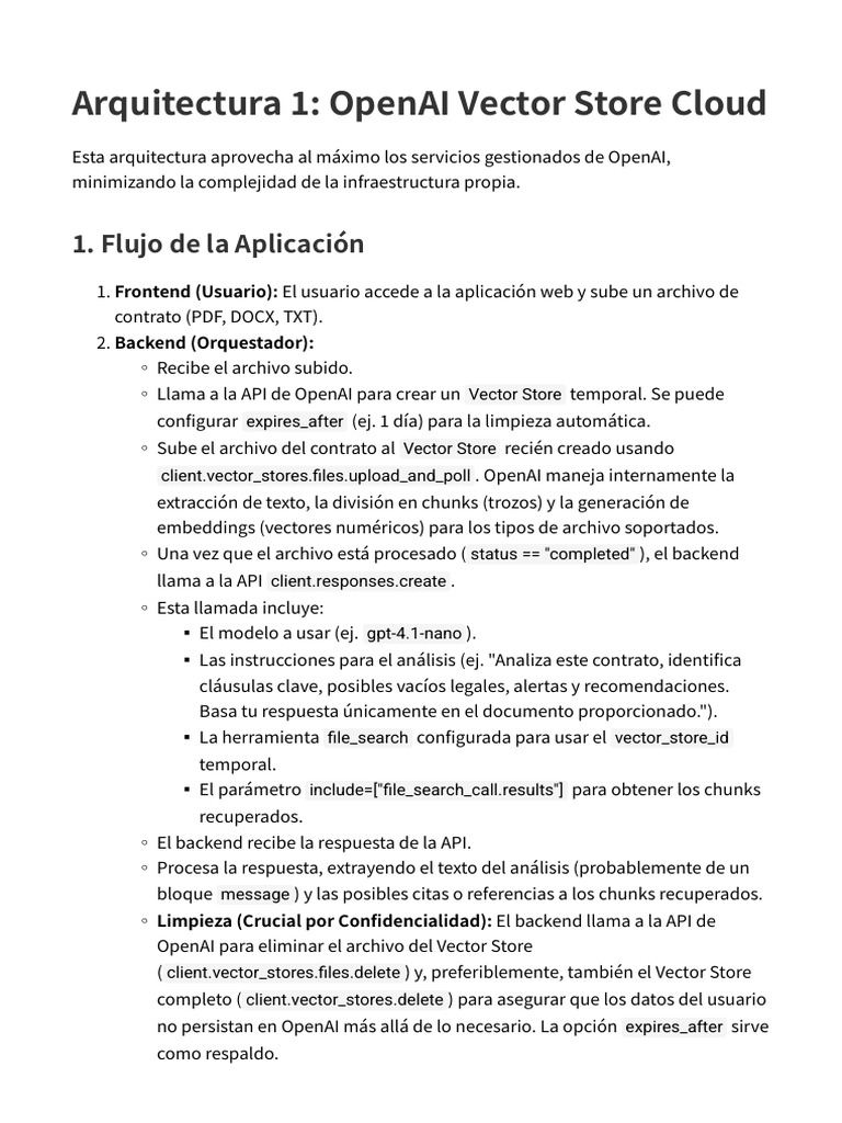Arquitectura 1 - OpenAI Vector Store Cloud | PDF | Computación en la ...