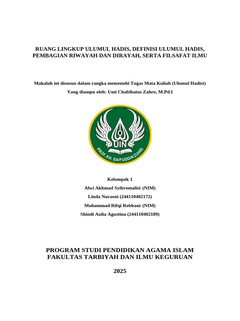 Makalah Ulumul Hadist | PDF