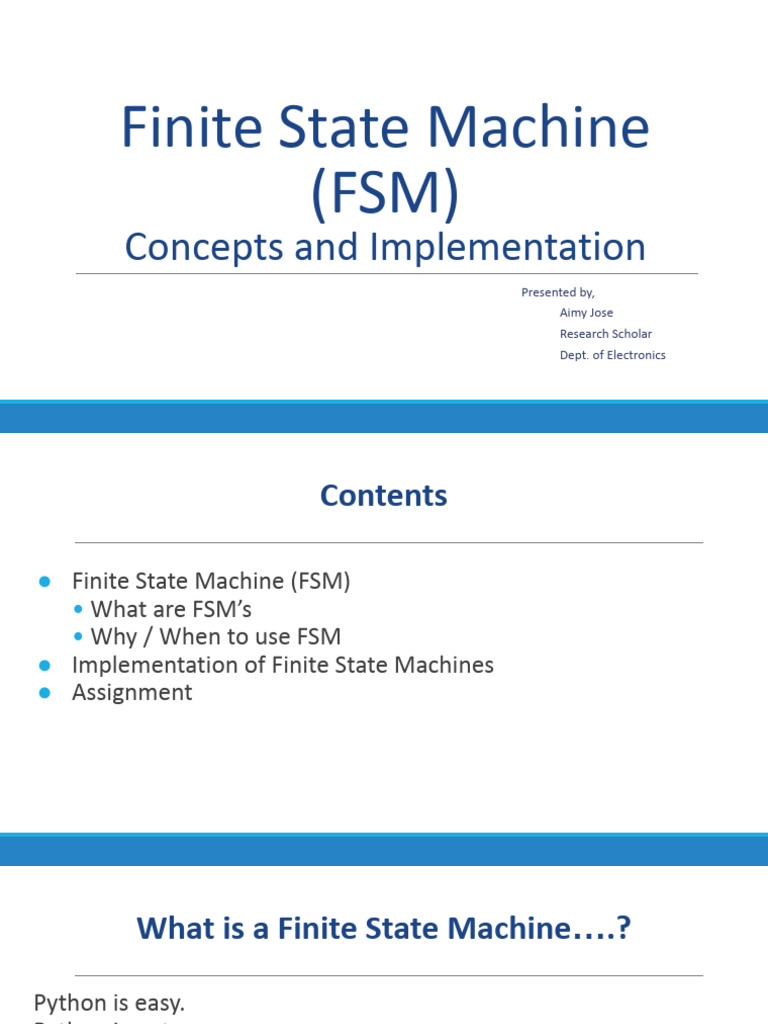 Finite State Machine (FSM) | PDF | Computer Programming | Electronics