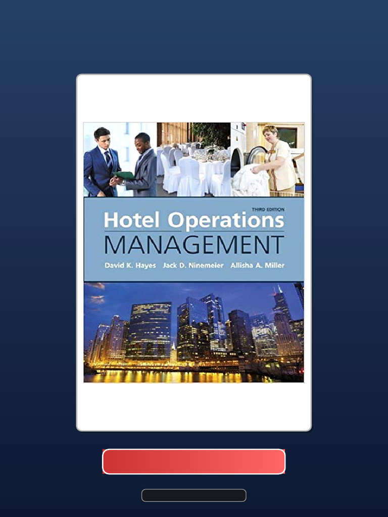 Hotel Operations Management 3rd Edition by David K Hayes Ebook and ...