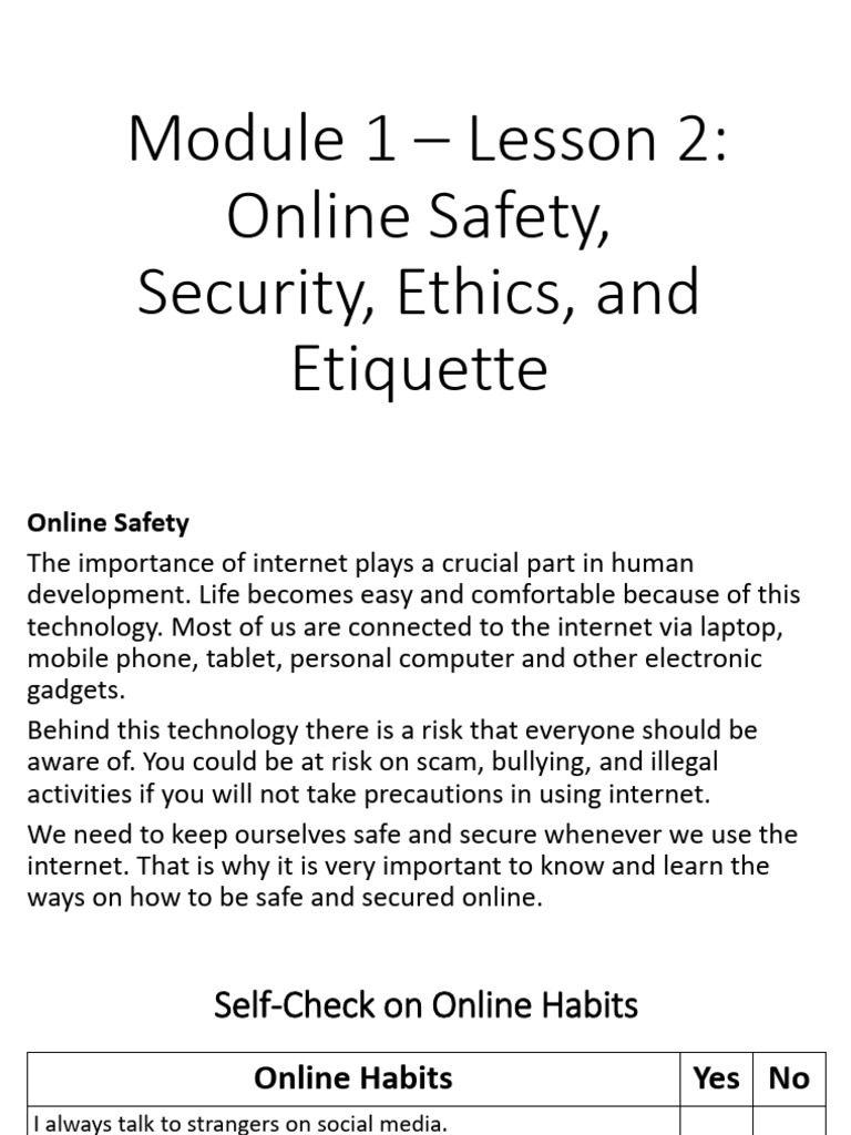 Online Safety and Internet Etiquette Guide | PDF | Malware | Security