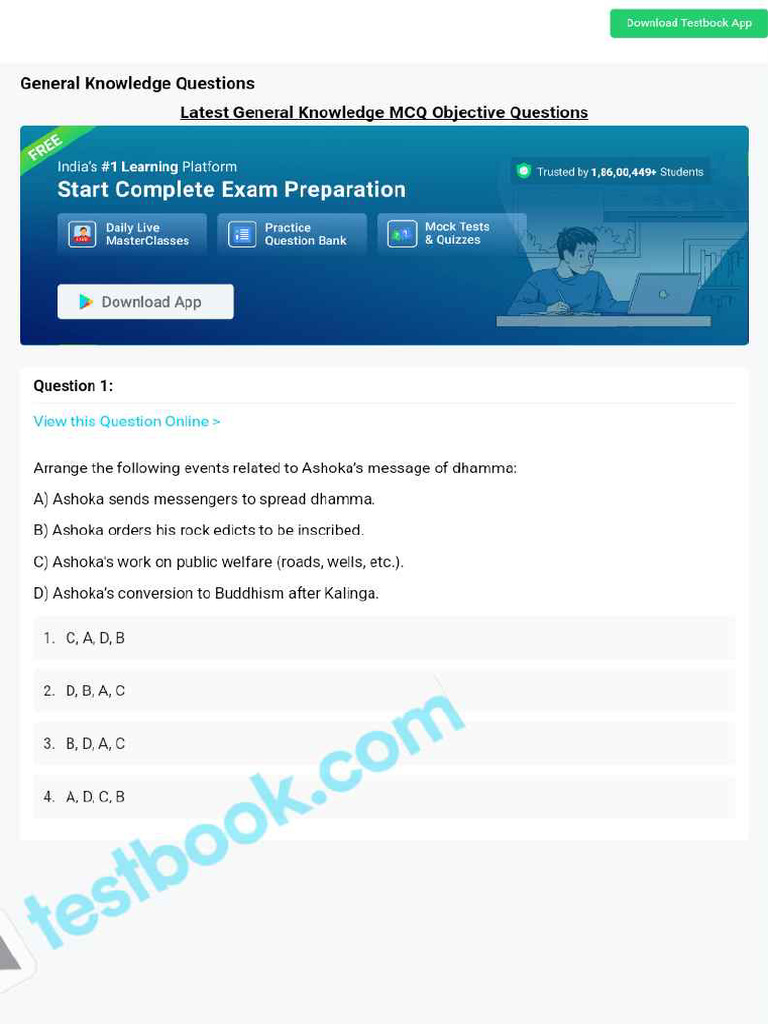 MCQ On General Knowledge 5eea6a1139140f30f369ebf6 | PDF