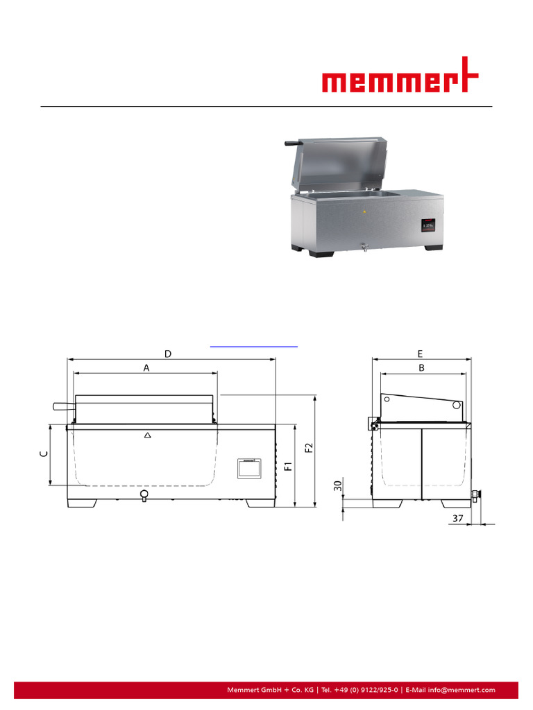 Memmert WTB24 Water Bath Specifications | PDF | Temperature | Calibration