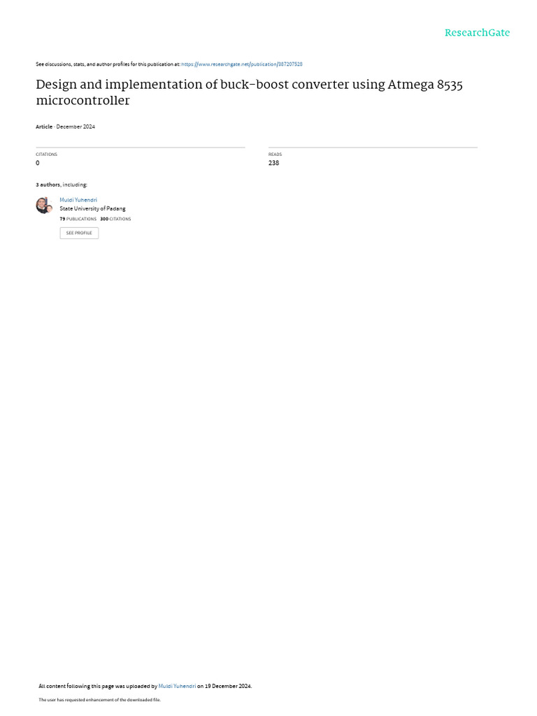Design and Implementation of Buck-Boost Converter Using Atmega 8535 Microcontroller | PDF ...