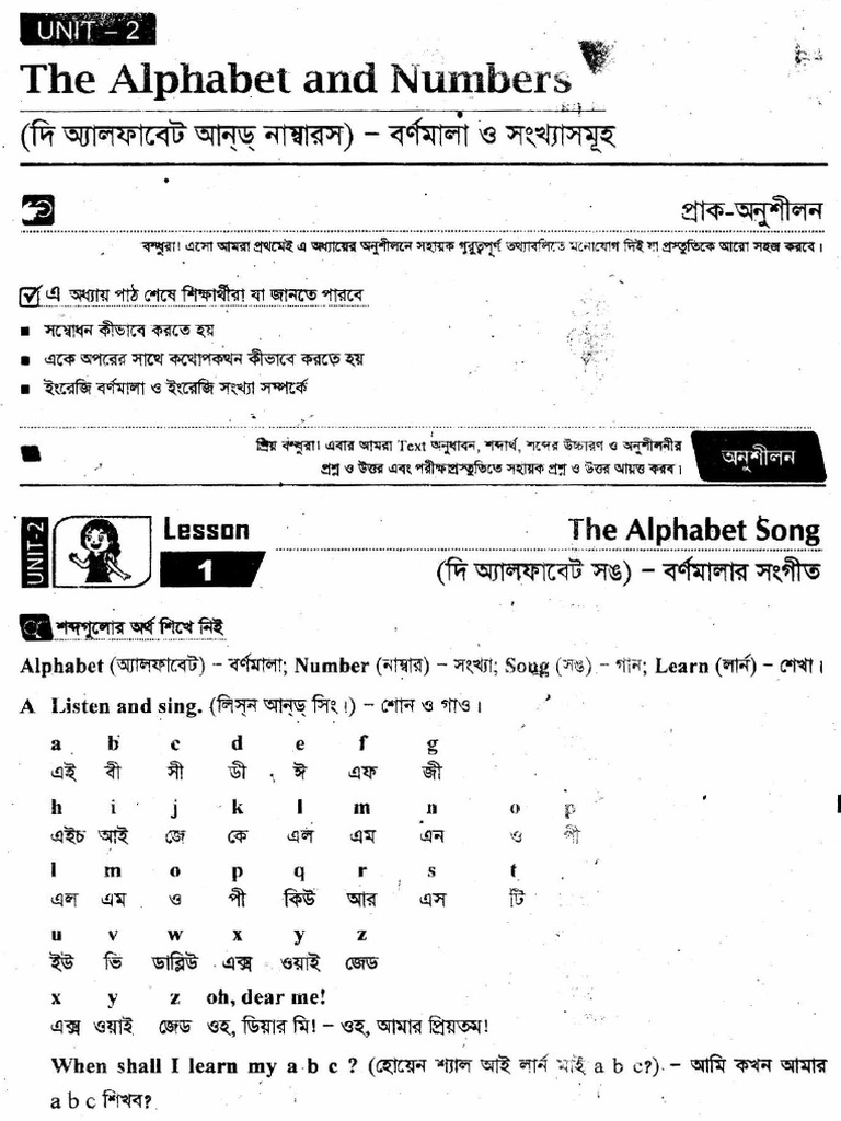 Unit 2 - Class 1 English Guide | PDF