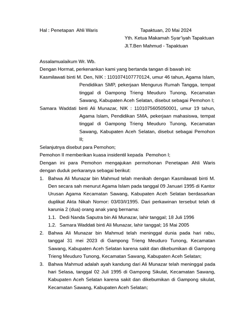 Surat Permohonan PAW Edit | PDF