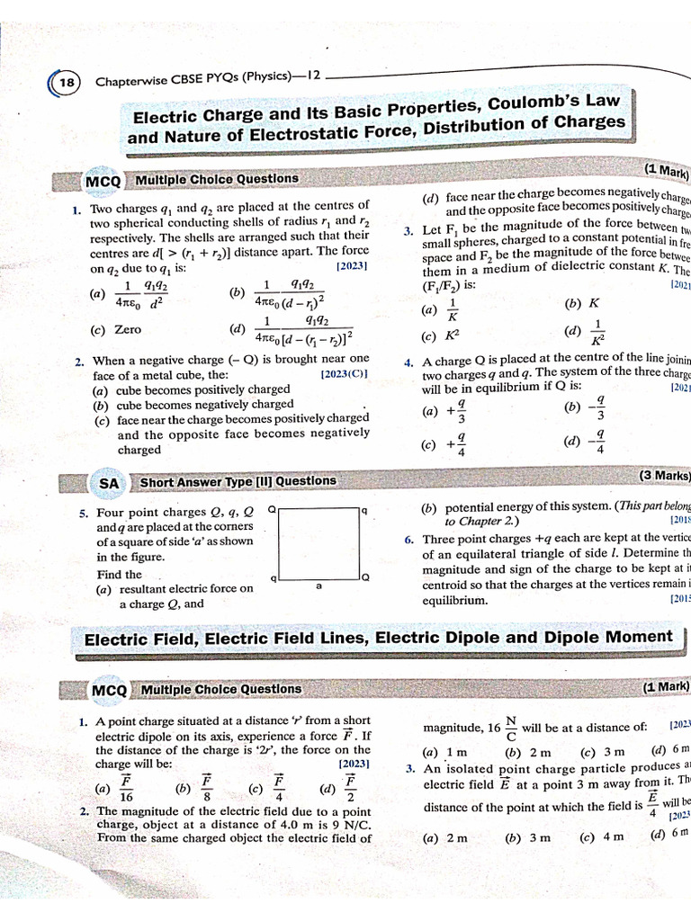 Electric Charges and Current Electricity | PDF