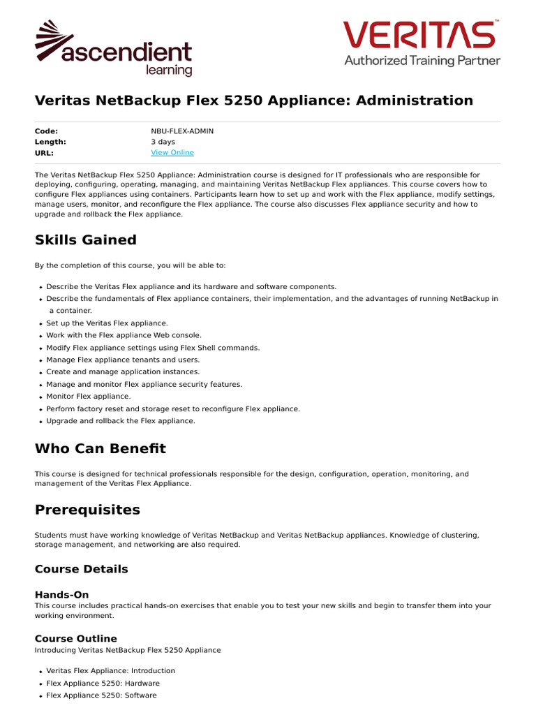 Veritas Flex 5250 Appliance Administration Guide | PDF | Computer ...