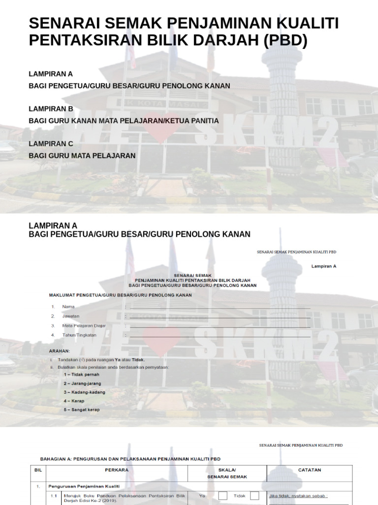 Senarai Semak Penjaminan Kualiti | PDF