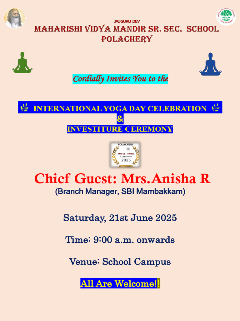 Yoga Day & Investiture Ceremony-Invitation | PDF