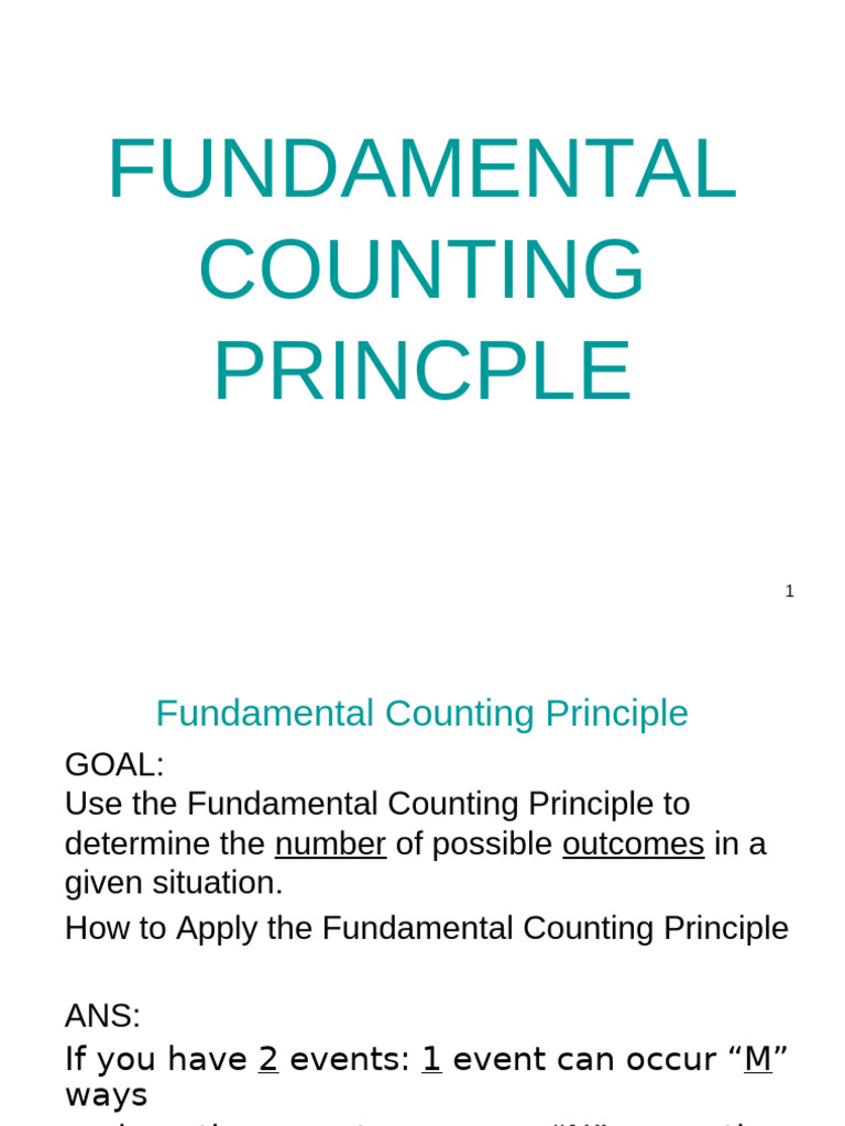 Fundamental Counting Principle Explained | PDF | Multiple Choice