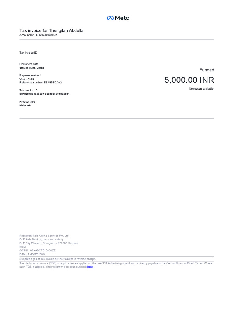 2024-12-19T22-48 Payment Receipt #-2 | PDF