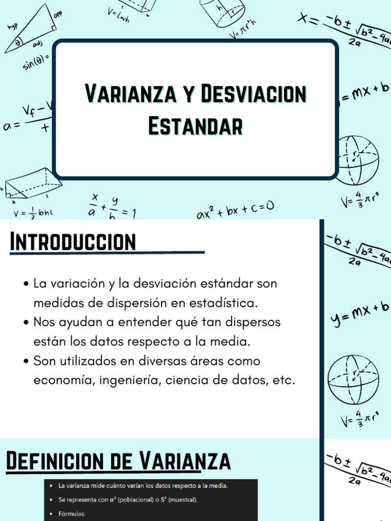 Varianza y Desviacion Estandar | PDF
