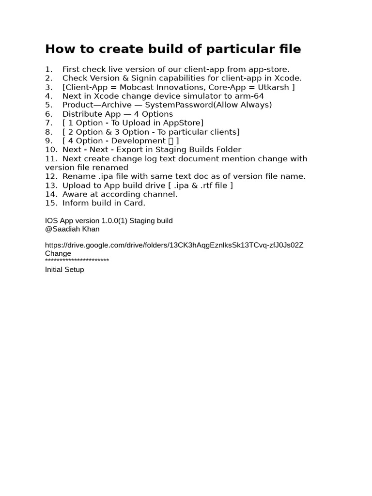 iOS Build Creation Guide | PDF