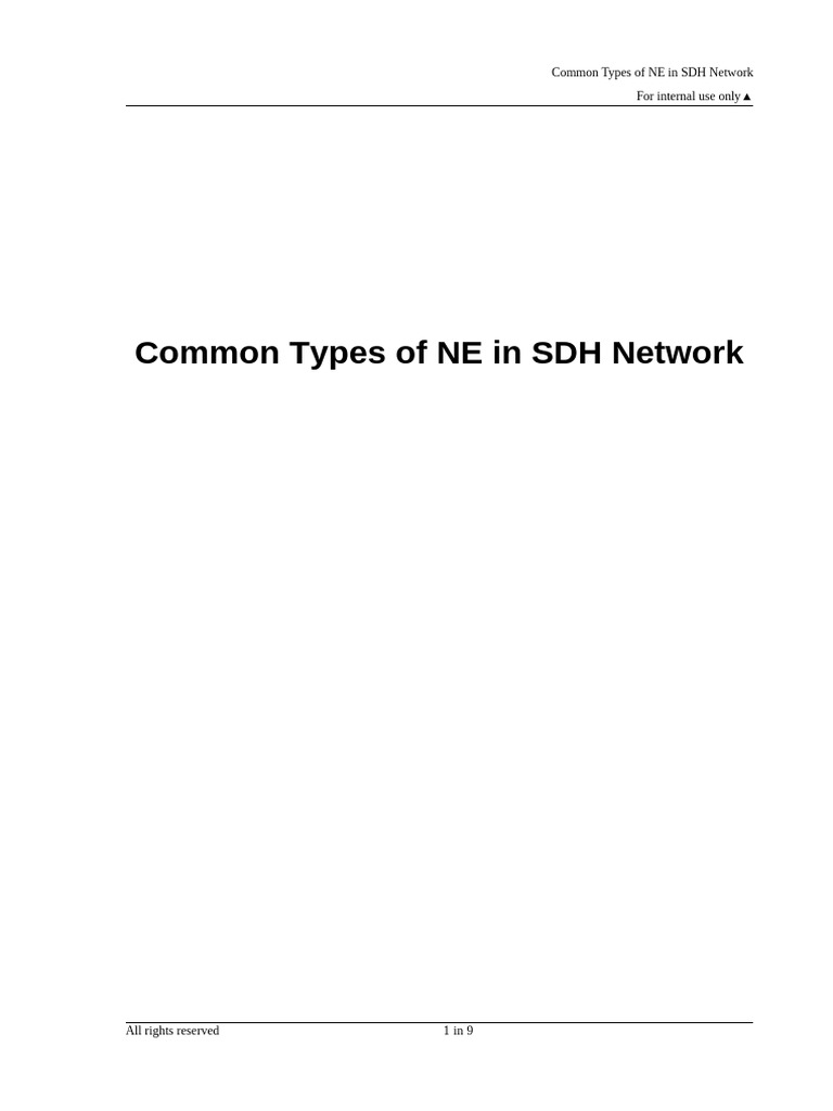 Types of Network Elements in SDH | PDF | Electronic Engineering ...