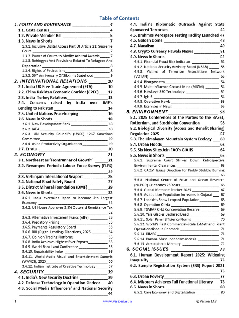 Vision IAS May 2025 Current Affairs | PDF