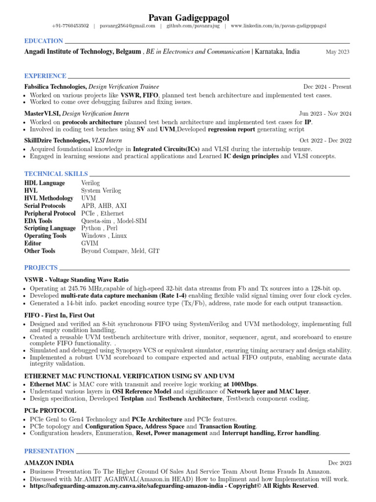 VLSI Design Verification Resume | PDF | Computer Engineering ...