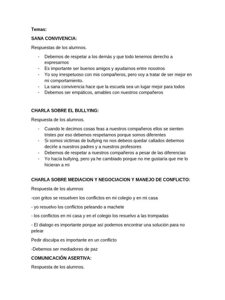 Respuestas de Estudiantes | PDF