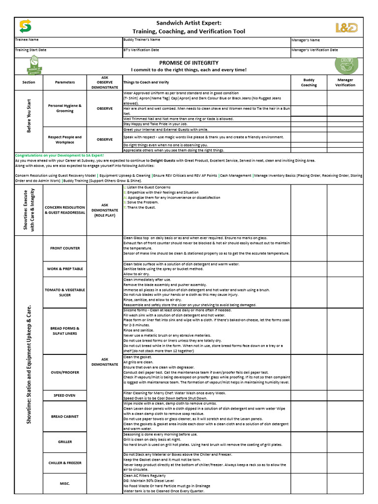 Sandwich Artist Expert-Coaching and Verification Tool | PDF | Cash ...
