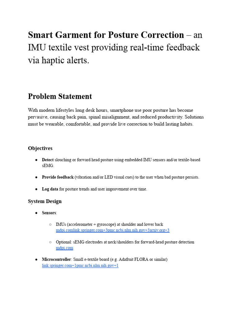 Smart Garment for Posture Correction | PDF | Wearable Technology ...