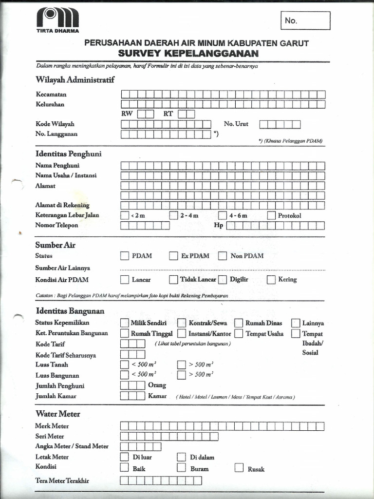 Form Survey Data Pelanggan | PDF