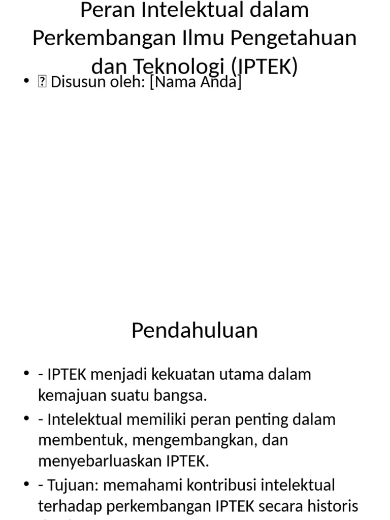 Peran Intelektual Dalam Perkembangan IPTEK | PDF
