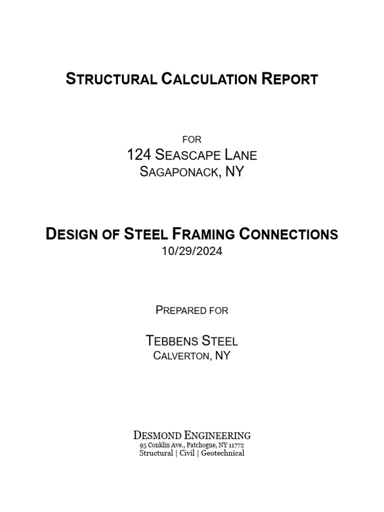124 Seascape Steel Calcs 1 | PDF