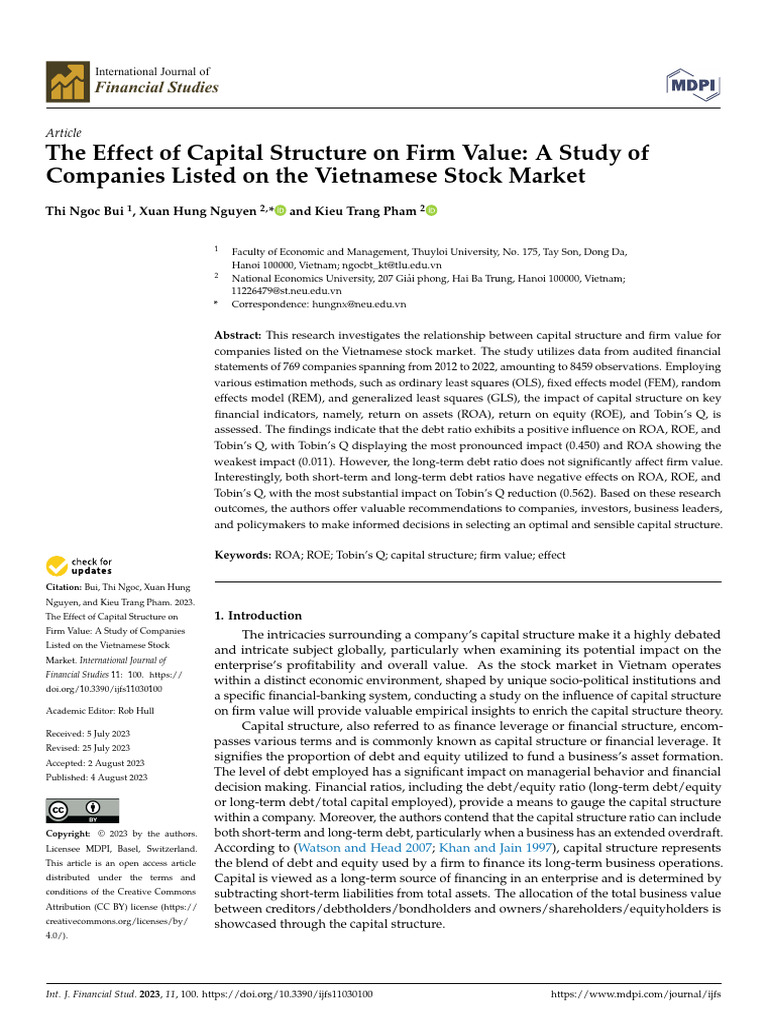 Nhom 4 | PDF | Capital Structure | Equity (Finance)