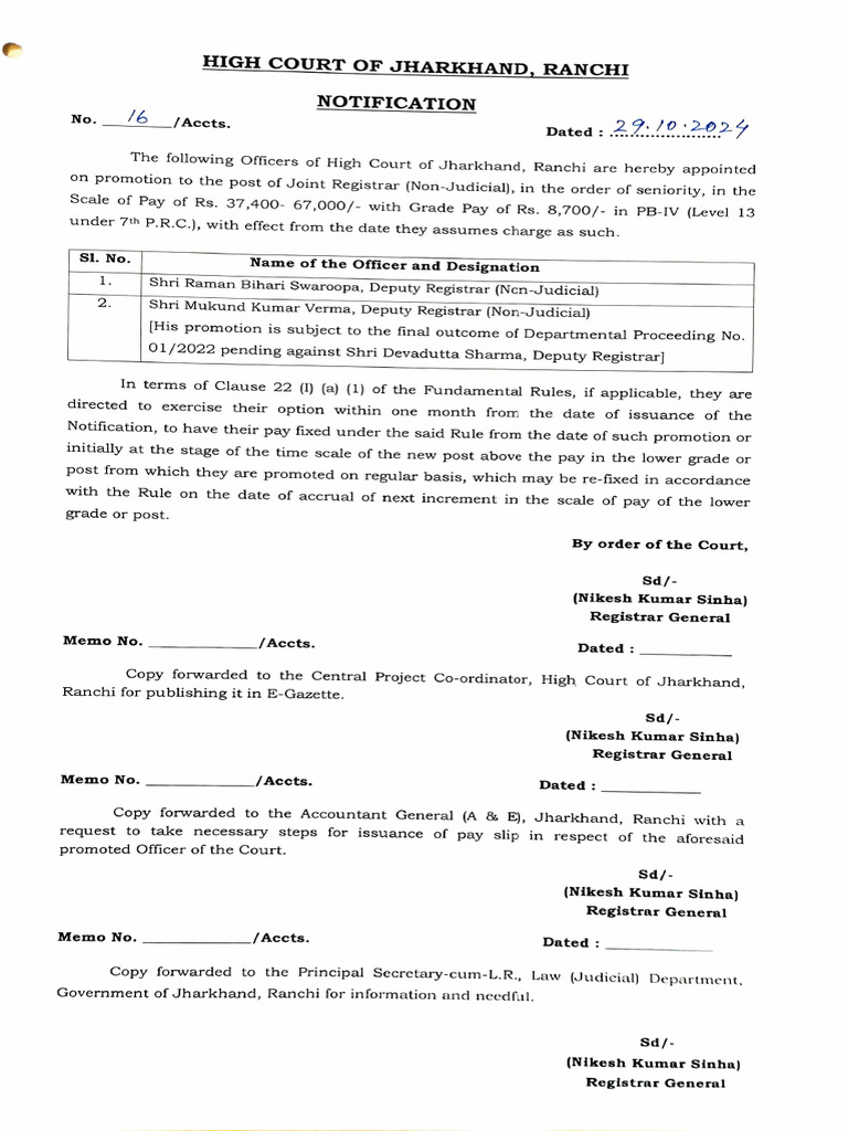 JR Promotion 04112024 | PDF | Government | Justice