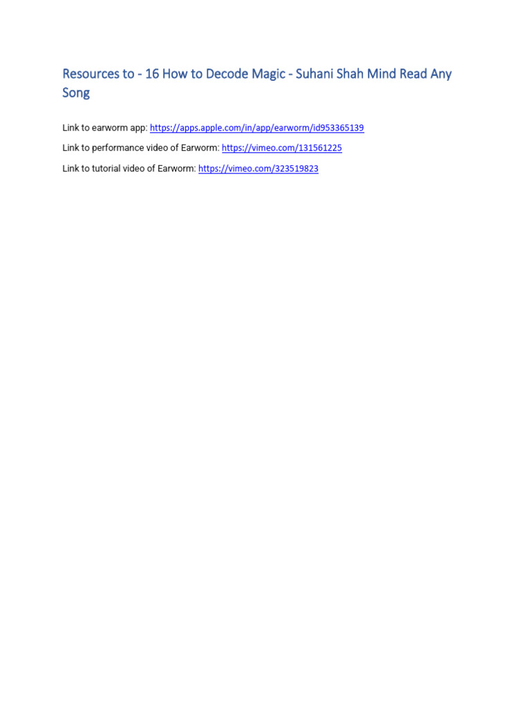 Decode Magic: Mind Reading Songs Guide | PDF