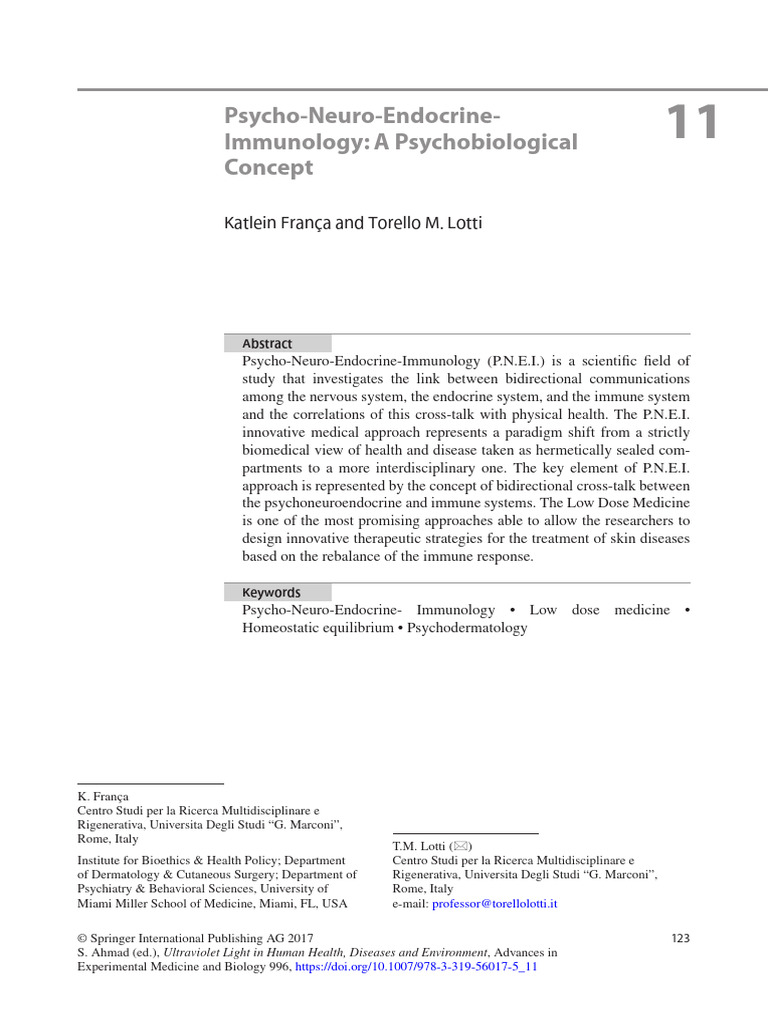 Psycho-Neuro-Endocrine-Immunology Insights | PDF | Inflammation | Psoriasis