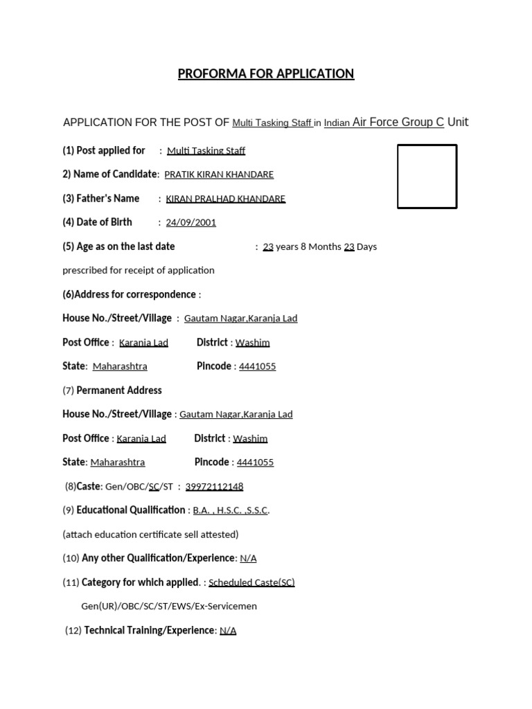 Airforce GP C APPLICATION | PDF