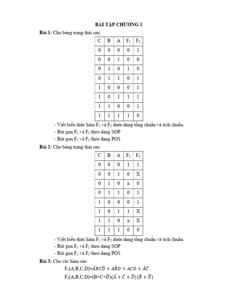 Bai Tap Chuong 1 | PDF
