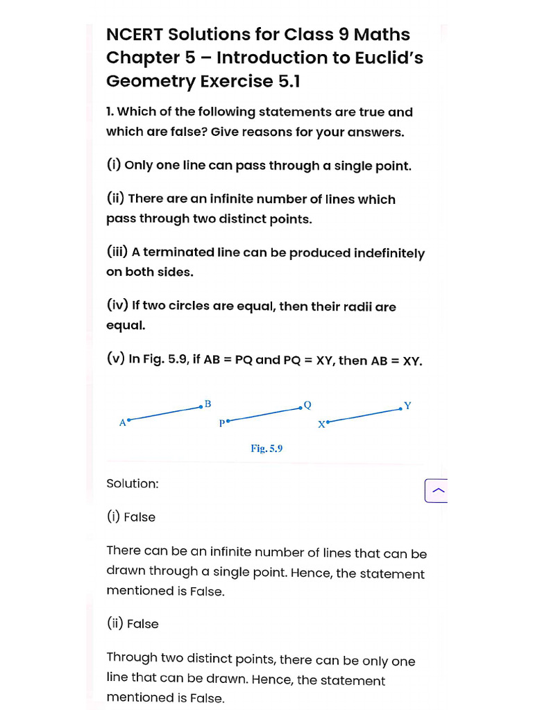 5-Euclid Geometry Answer 5.1 Ex | PDF
