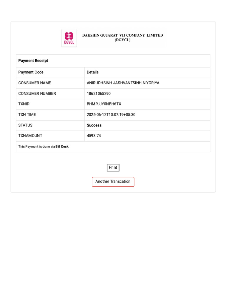 Powerapi - Guvnl.in Paytm BillDeskGW Response1.php | PDF