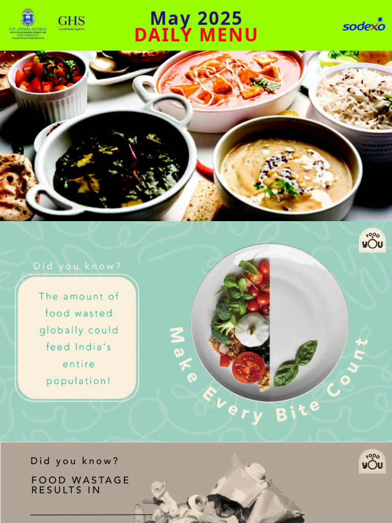 May 2025 Daily Menu Highlights | PDF | Chutney | Curry