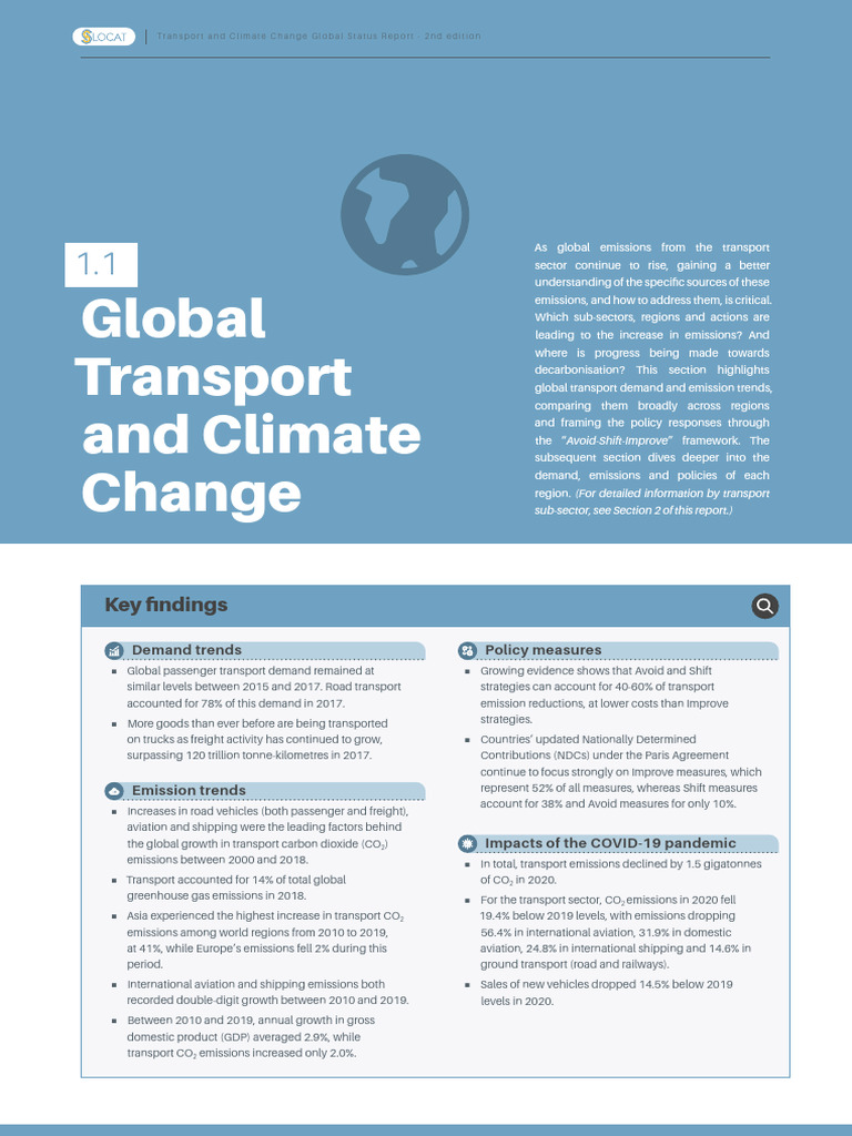 1.1 Global Transport and Climate Change | PDF | Transport | Climate ...