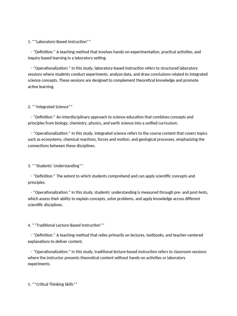 Operational Definitions in Science Education | PDF | Methodology | Science