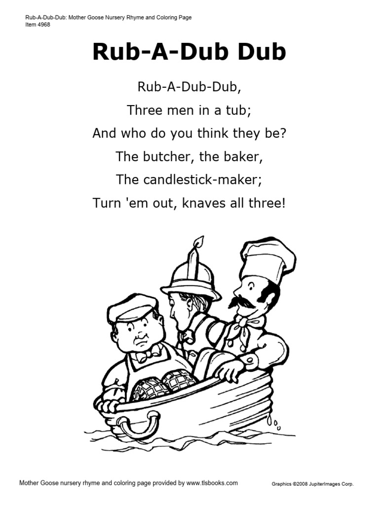 Mother Goose Rub A Dub Dub | PDF
