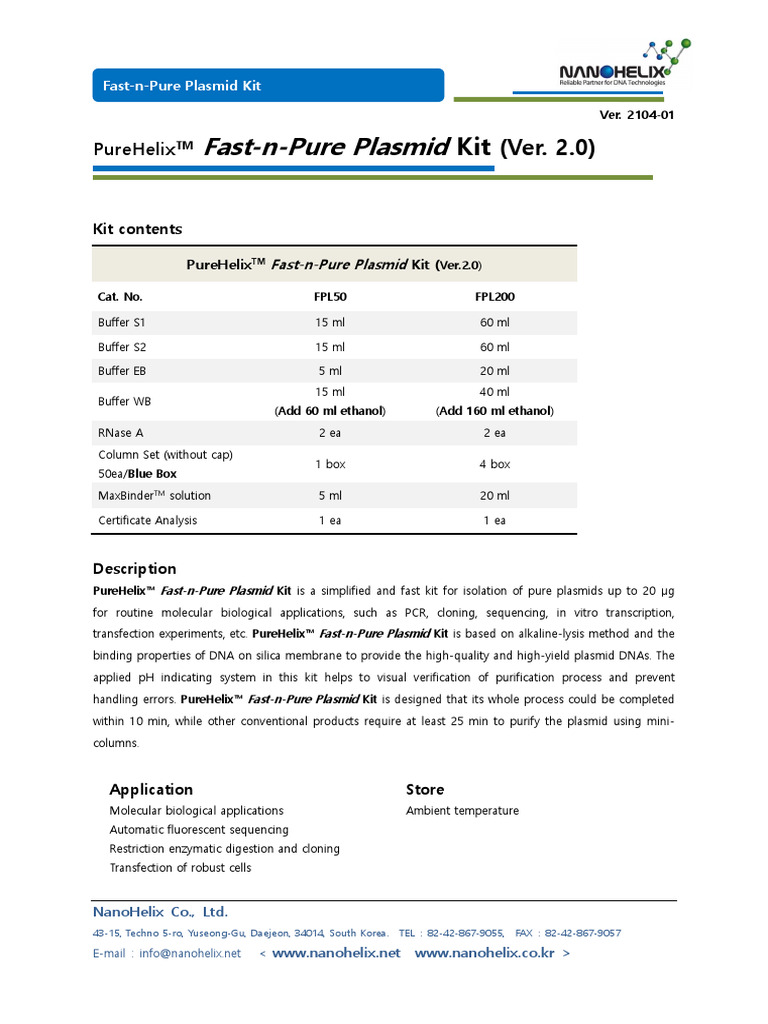 Fast-n-Pure Plasmid Isolation Protocol | PDF | Plasmid | Molecular Cloning