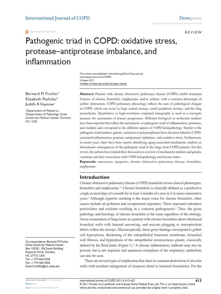 COPD 10770 Pathogenic Triad in Copd Oxidative Stress Protease Antipro ...