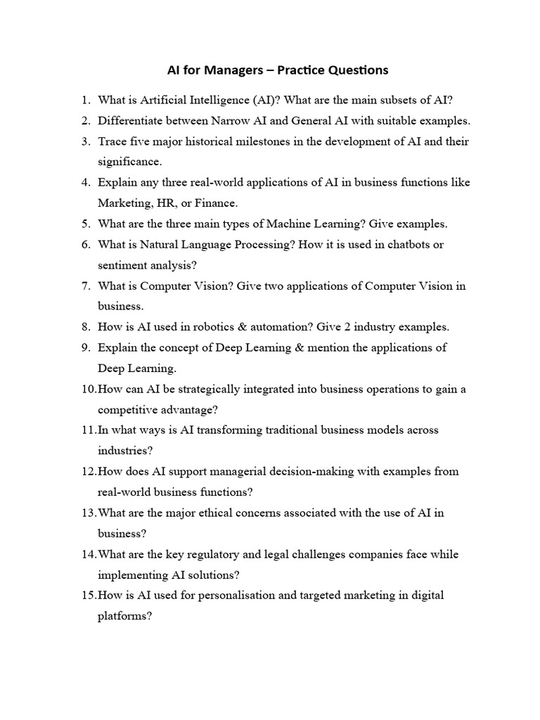 AI Practice Questions | PDF