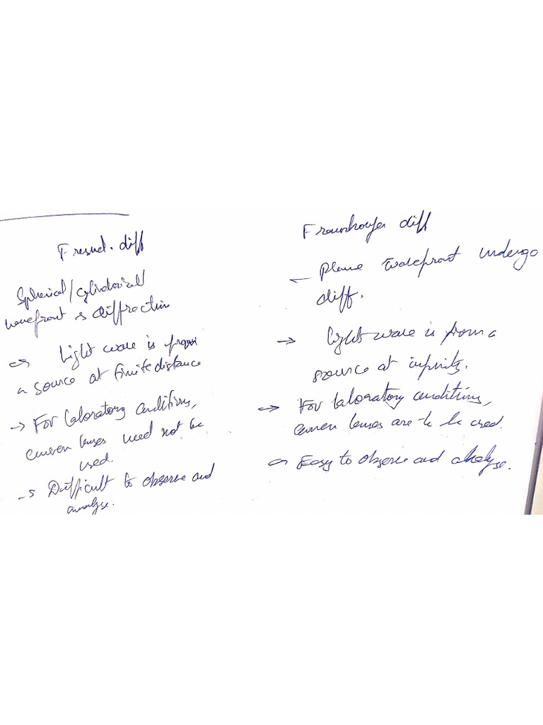Fresnel and Franhoufer Diffraction | PDF