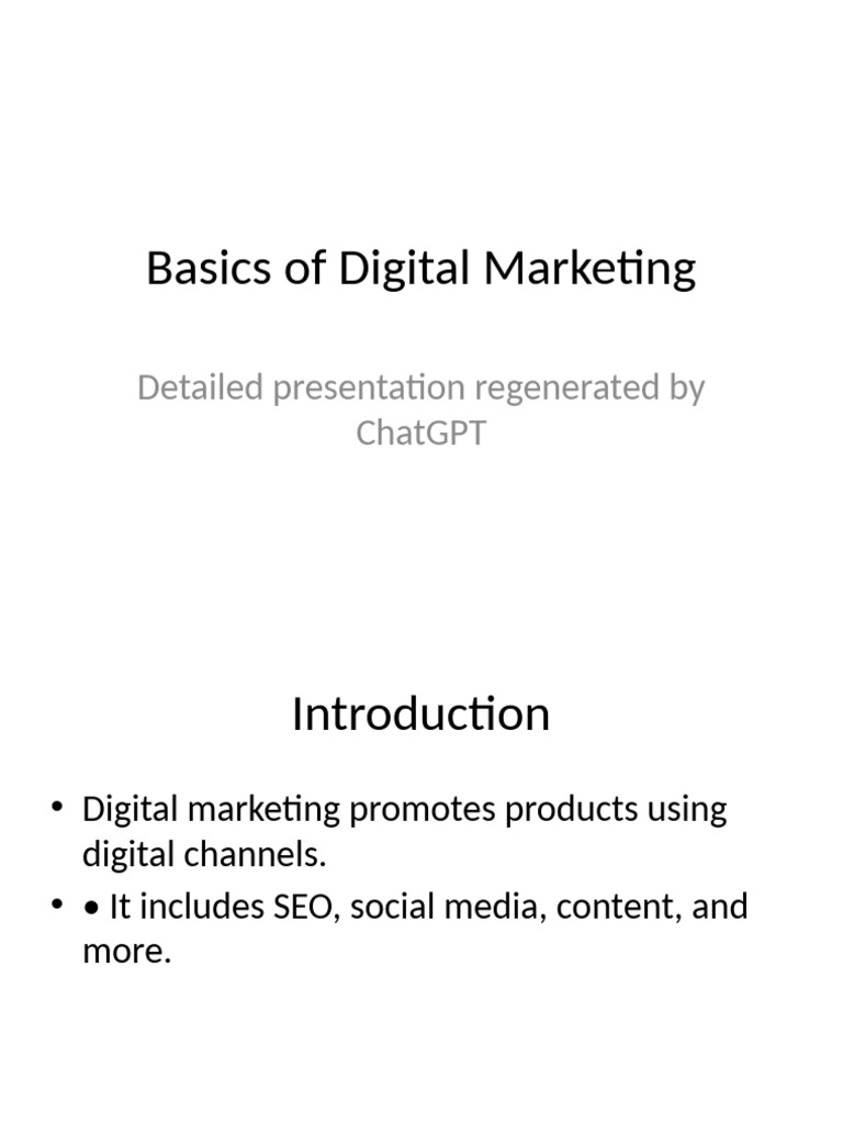 Basics of Digital Marketing Final | PDF