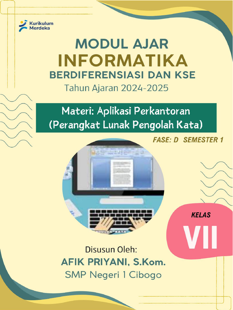 Modul Ajar Informatika Kelas VII | PDF | Karier & Perkembangan | Komputer