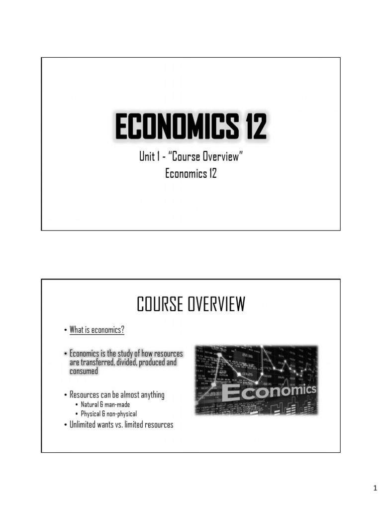 Economics 12 Course Overview Guide | PDF | Economics | Economies